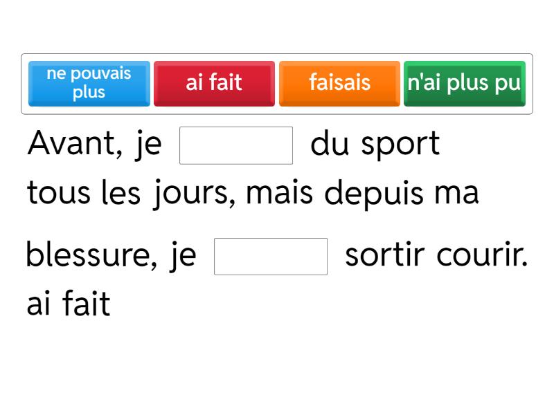 Passe compose et imparfait - Complete the sentence