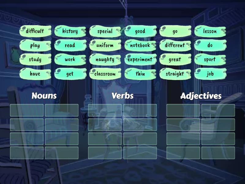 Parts of Speech sorting - Group sort