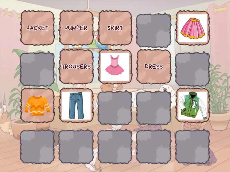 Clothes memory game - Matching pairs