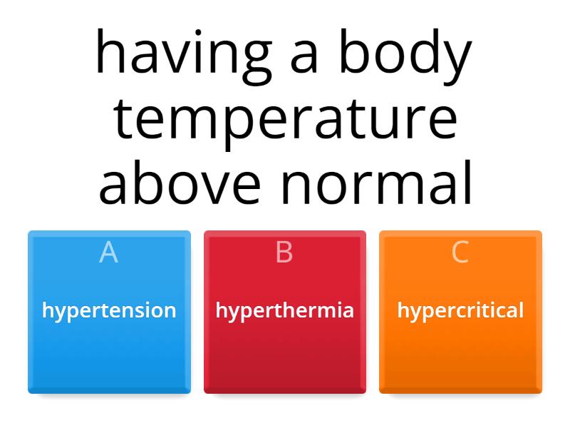 Prefix Practice (hyper-) - Quiz