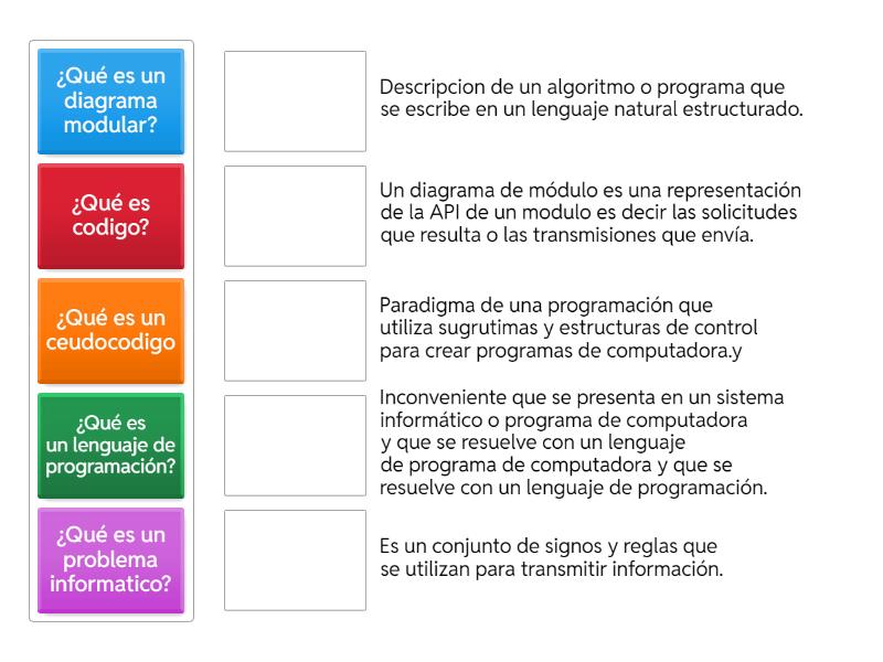 PREGUNTAS DE PROGRAMACIÓN ESTRUCTURADA - Match up