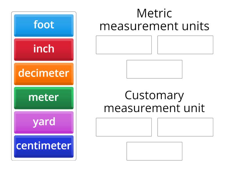 Units of Measurement - Group sort