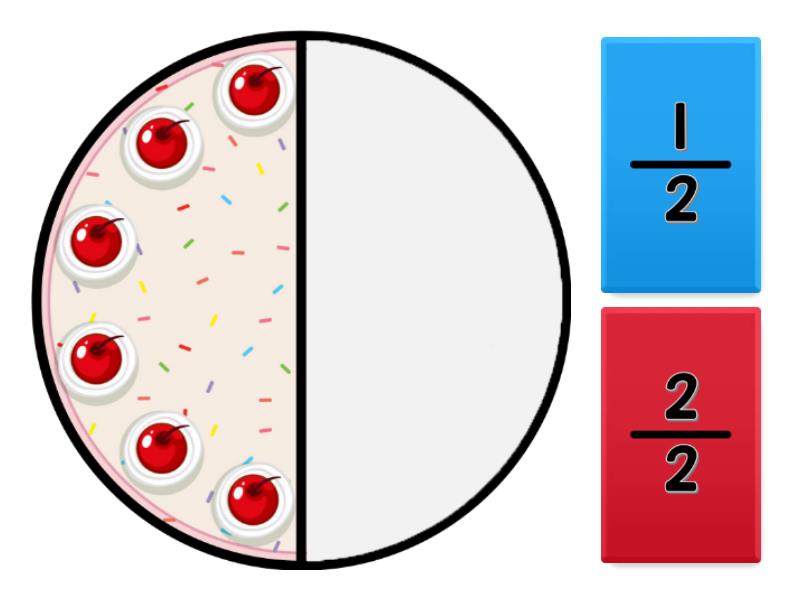 Fractions - halves, thirds, fourths - Quiz
