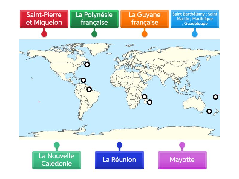 Les DROM COM - Diagrama con etiquetas