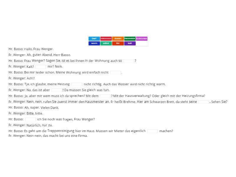 Dialog - Complete the sentence