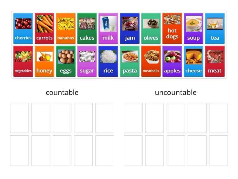 countable/uncountable - Group sort