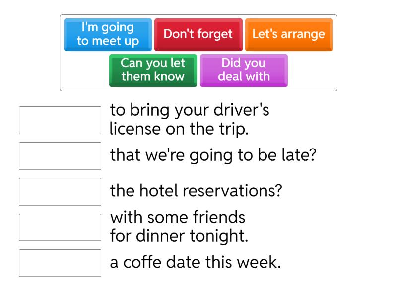 VOCABULARY: Making decisions and plans - Une las parejas