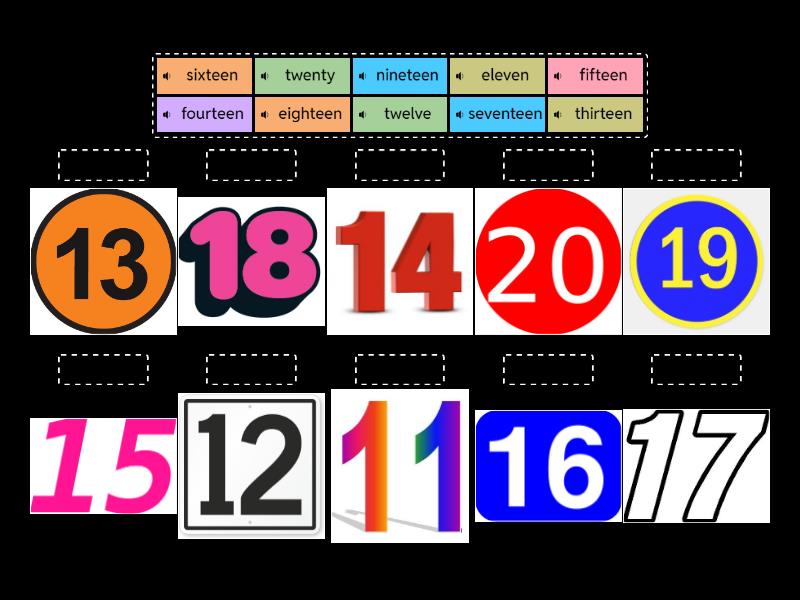 Numbers 11-20 - Match up
