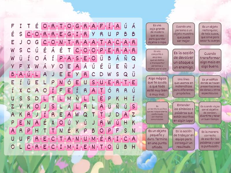 Palabras de la Semana 8 (Q3W8) - Sopa de Letras - Wordsearch