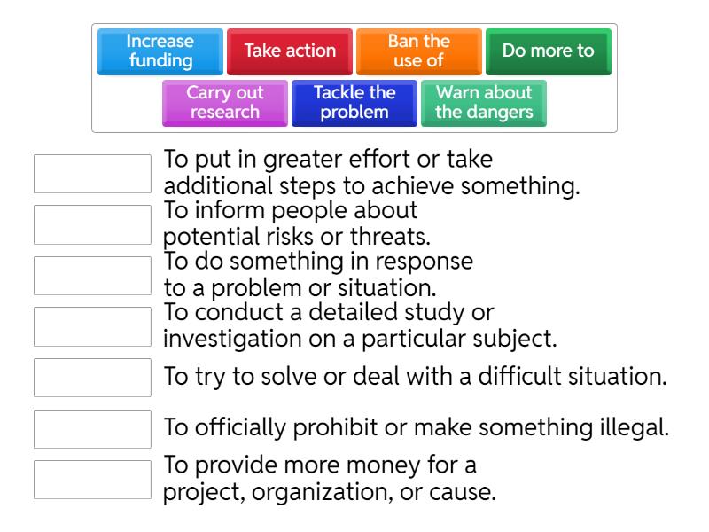 definitions - Match up