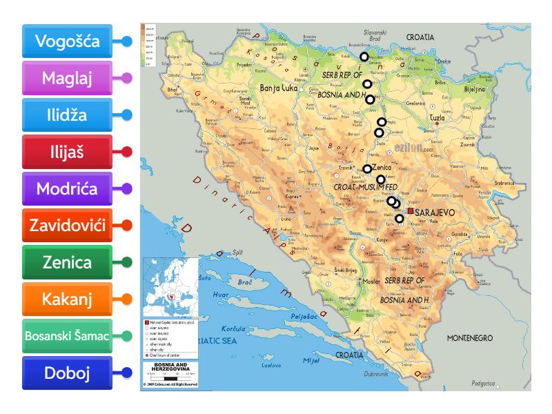 Gradovi na rijeci Bosni - Labelled diagram