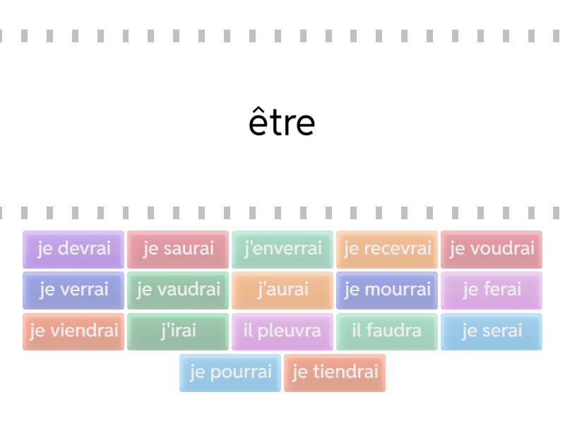 Futur simple - les verbes irréguliers - Find the match