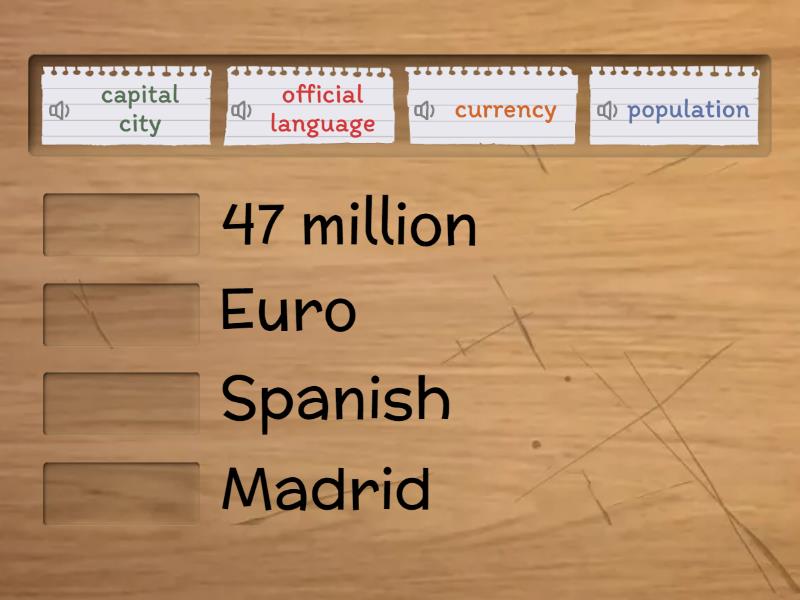 Intro to Spain - Match up