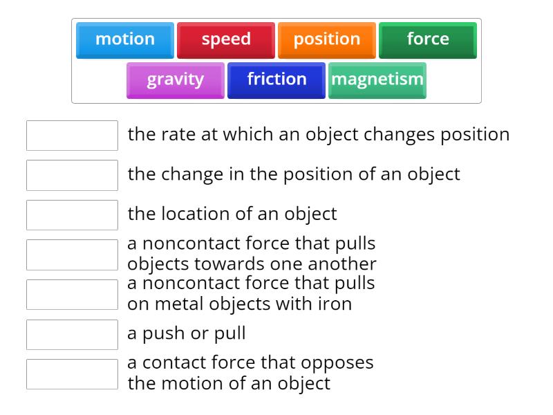 Sciences Forces Vocabulary Ch. 1 - Match up