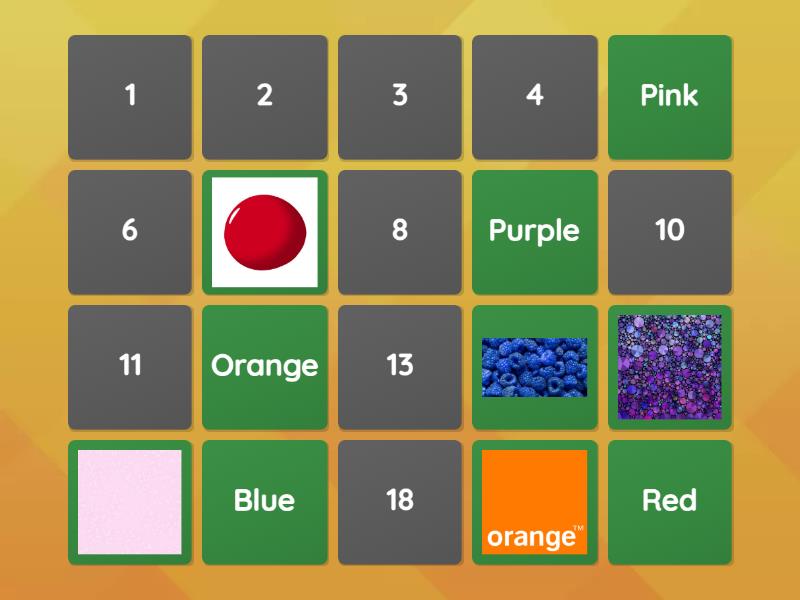Colours Pairs Memory Game - Matching pairs