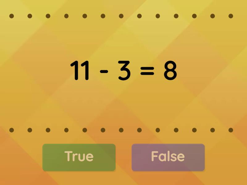 Subtraction Within 20 - True or false