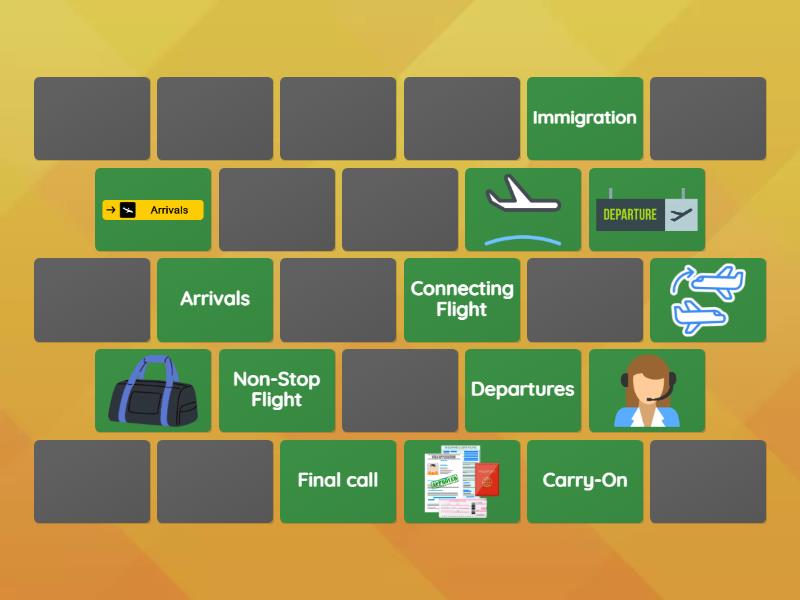Airport Vocabulary - Matching pairs