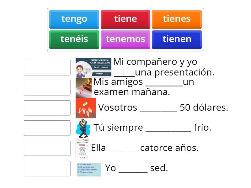 El verbo "tener" en el presente simple - Match up