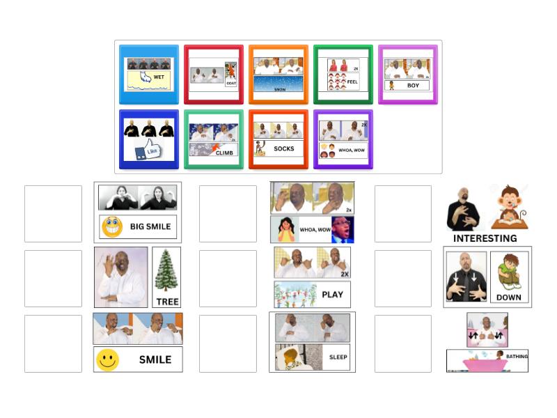 TSD Handshape Matching Game: The Snowy Day - Match up