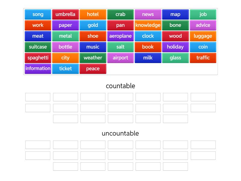 Countable uncountable 2 - Group sort