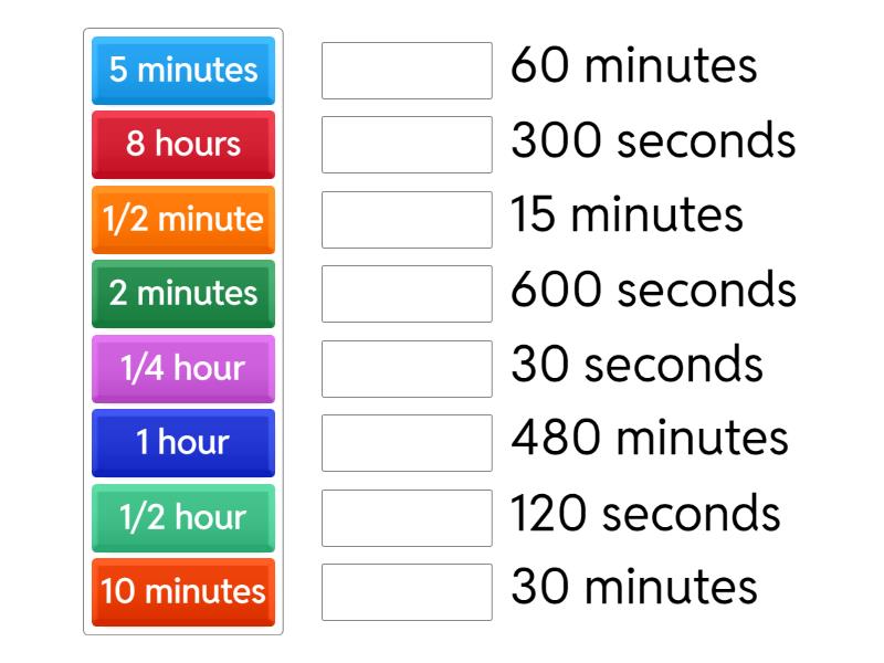 Convert Minutes to Hours - Match up
