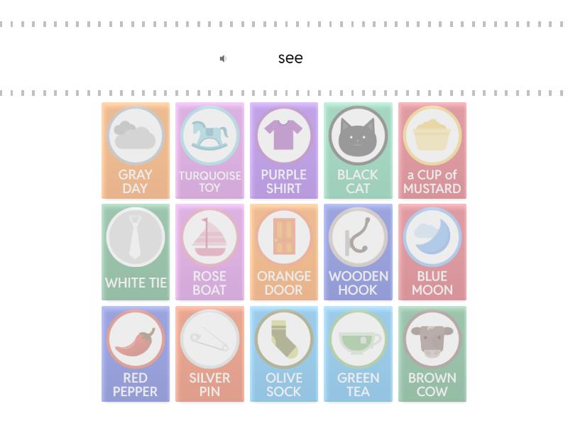 Road Trip - Color Vowel - Find the match