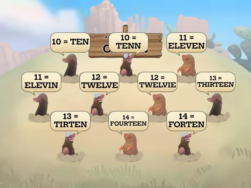 CHOOSE THE CORRECT WAY TO WRITE THE NUMBERS! - Whack-a-mole