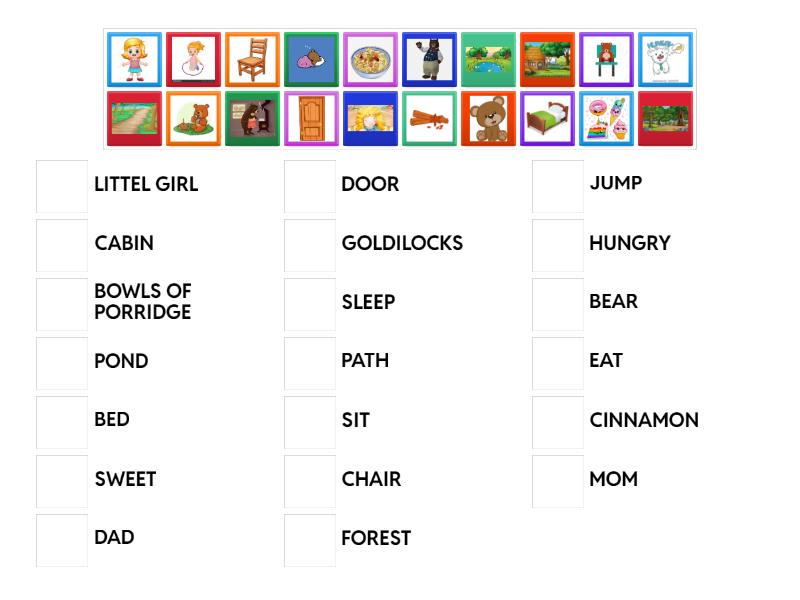 Goldilocks and the Three Bears - Match up