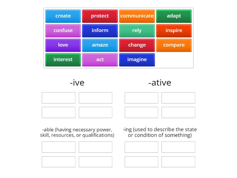 Focus 2 Unit 1.3 Adjectives - Group sort