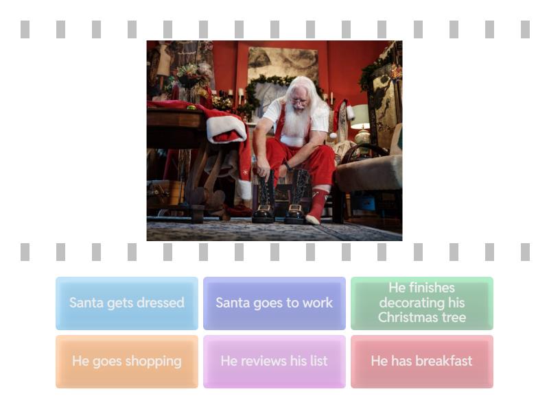What does Santa usually do ? - Find the match