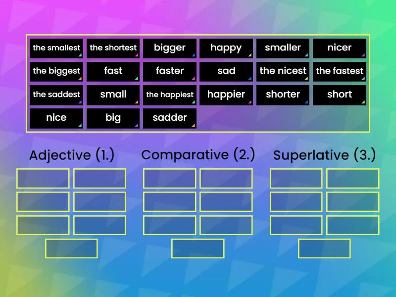 Comparative, superlative - Group sort