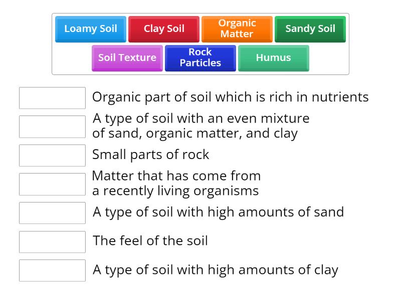 Chapter 5 - Soil - Match up