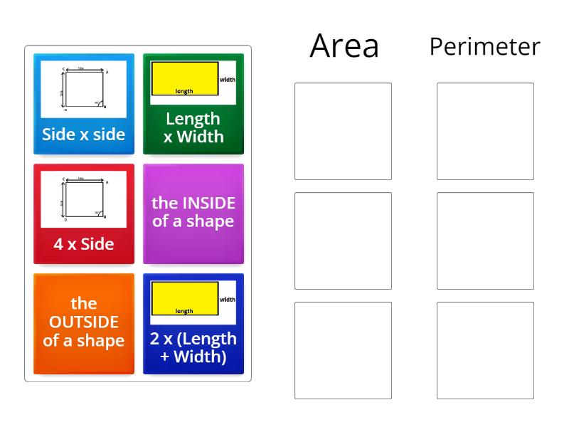 Area Vs. Perimeter - Group sort