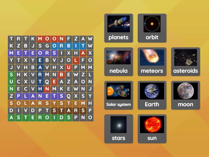 formation of The solar system - Wordsearch