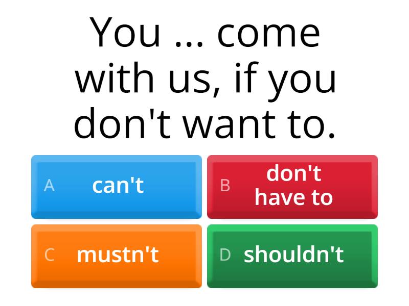 Modal verbs A2 - Quiz