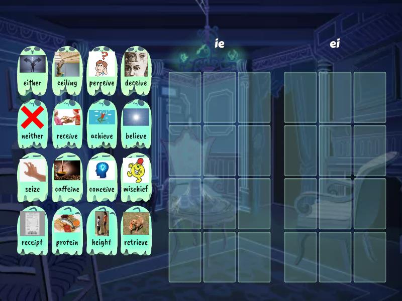 Miss B's ei & ie Spellings Game - Group sort