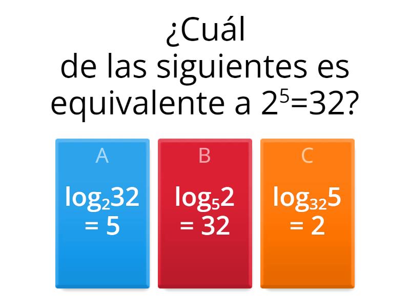 Ejercicios de logaritmos - Quiz
