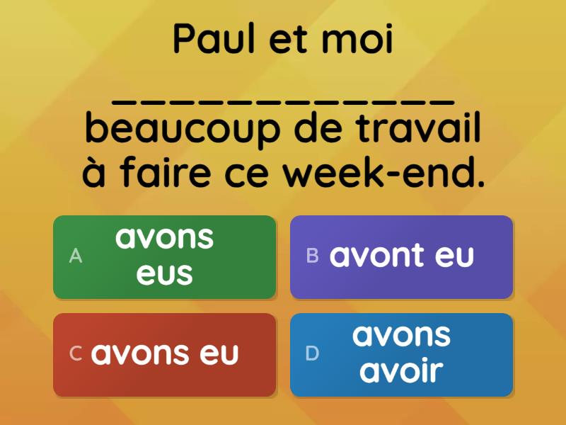 Conjuguer au Passé Composé avec l'Auxiliaire "Avoir" - Quiz