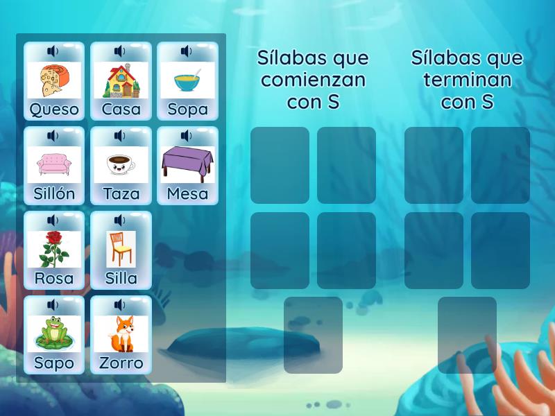 Sonidos con silaba inicial S y silaba final con S - Group sort
