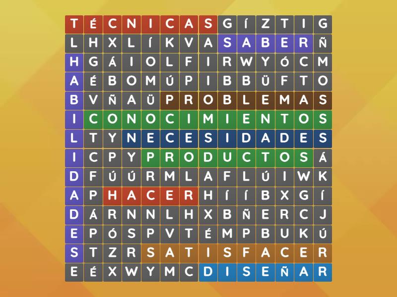 Que es la tecnología - Sopa de letras