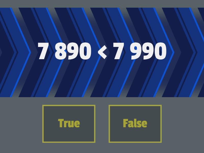 Comparing Numbers Choose True If The Relation Symbol Is Correct And False If It Is Not True