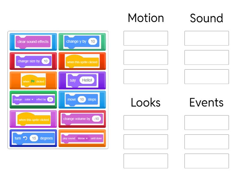 Scratch blocks - Group sort
