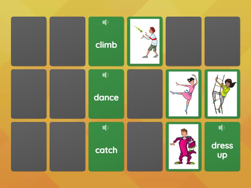 PU3 U1 action verbs - Matching pairs