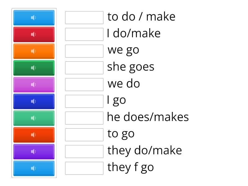 Listening aller/faire - Match up