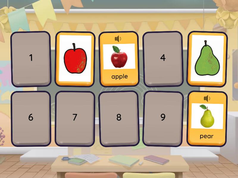 The very hungry caterpillar - Fruits - Matching pairs