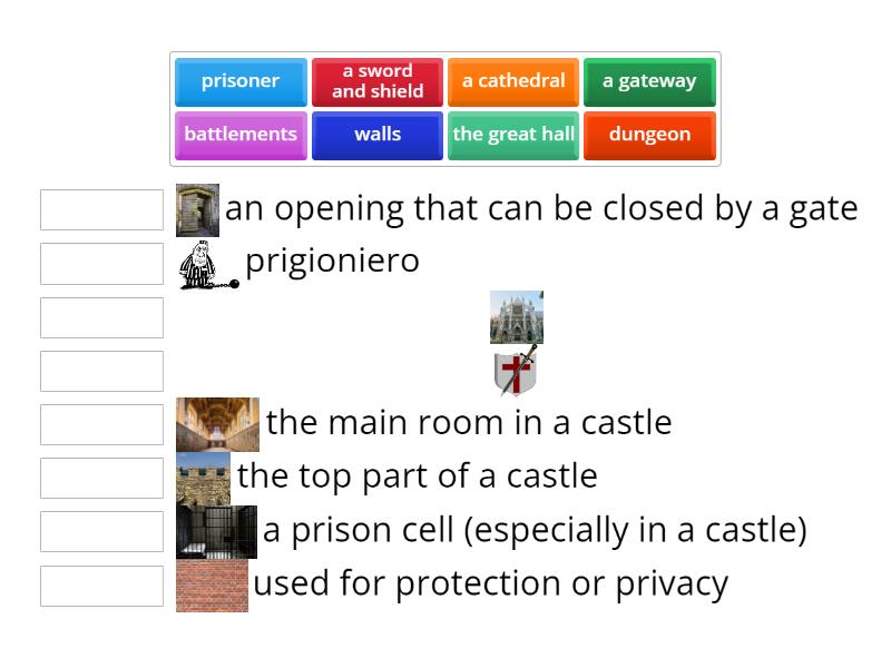 Castle vocabulary - Une las parejas