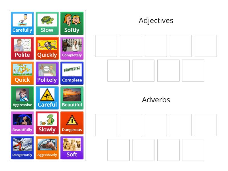 Adjectives vs Adverbs - Group sort