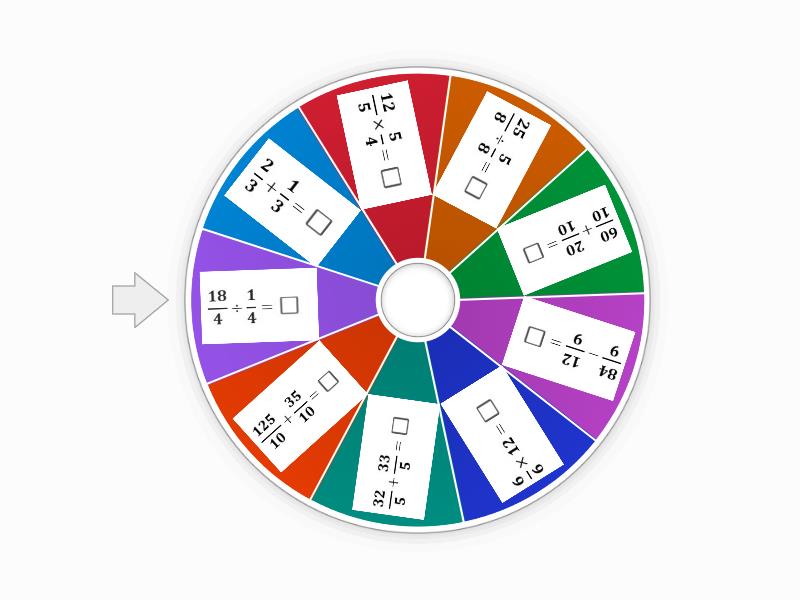 บิงโกเศษส่วน FRACTION BINGO 5 - Spin the wheel