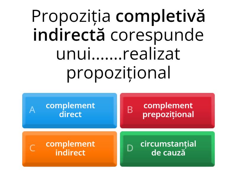 Completiva Indirectă - Quiz