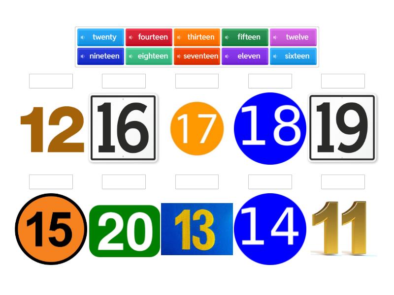 Numbers from 11-20 - Match up
